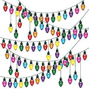 72 Pieces Light Banner Colorful Light Bulbs Cut-Outs with 120 Pieces Removable Glue Point Dots and Dark Green Twine for Christmas Decor Industrial Chic Style Classroom Birthday Decor