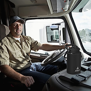 Arslo large Insulated Water Jug With Handle, One Gallon Insulated Water Bottle, 1 Gallon Stainless Steel Water Jug, Silver, 128 oz, 1 Count (Pack of 1)