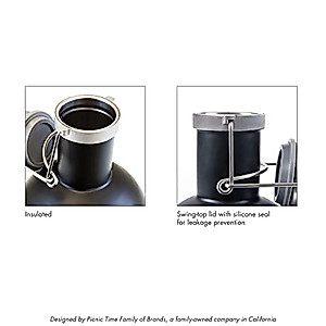 Stainless Steel 64-Ounce Beer Growler by LEGACY - a Picnic Time Brand, Black Matte Finish