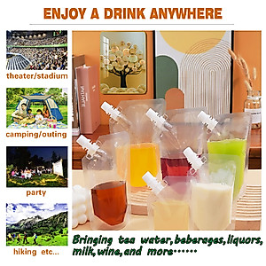 SENYUE 6 PCS Juice Flasks Drinks Flasks Liquor Pouch Reusable Drinking Flasks Concealable Plastic Flasks for Sneak to go