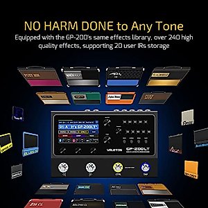 Valeton GP-200LT Multi Effects Pedal Multi Effects Processor Guitar Effects Pedal Bass Pedal Amp Modeling IR Cabinets Simulation Multi-Effects with FX Loop MIDI I/O Stereo OTG USB Audio Interface