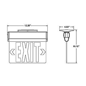 AH Lighting Edge Lit LED Emergency Exit Sign Red with 3.6V Nickel Cadmium Rechargeable Battery Backup, 3W Max Power Consumption, UL-94V-0 Flame Rating, Fire Resistant Thermoplastic ABS Housing