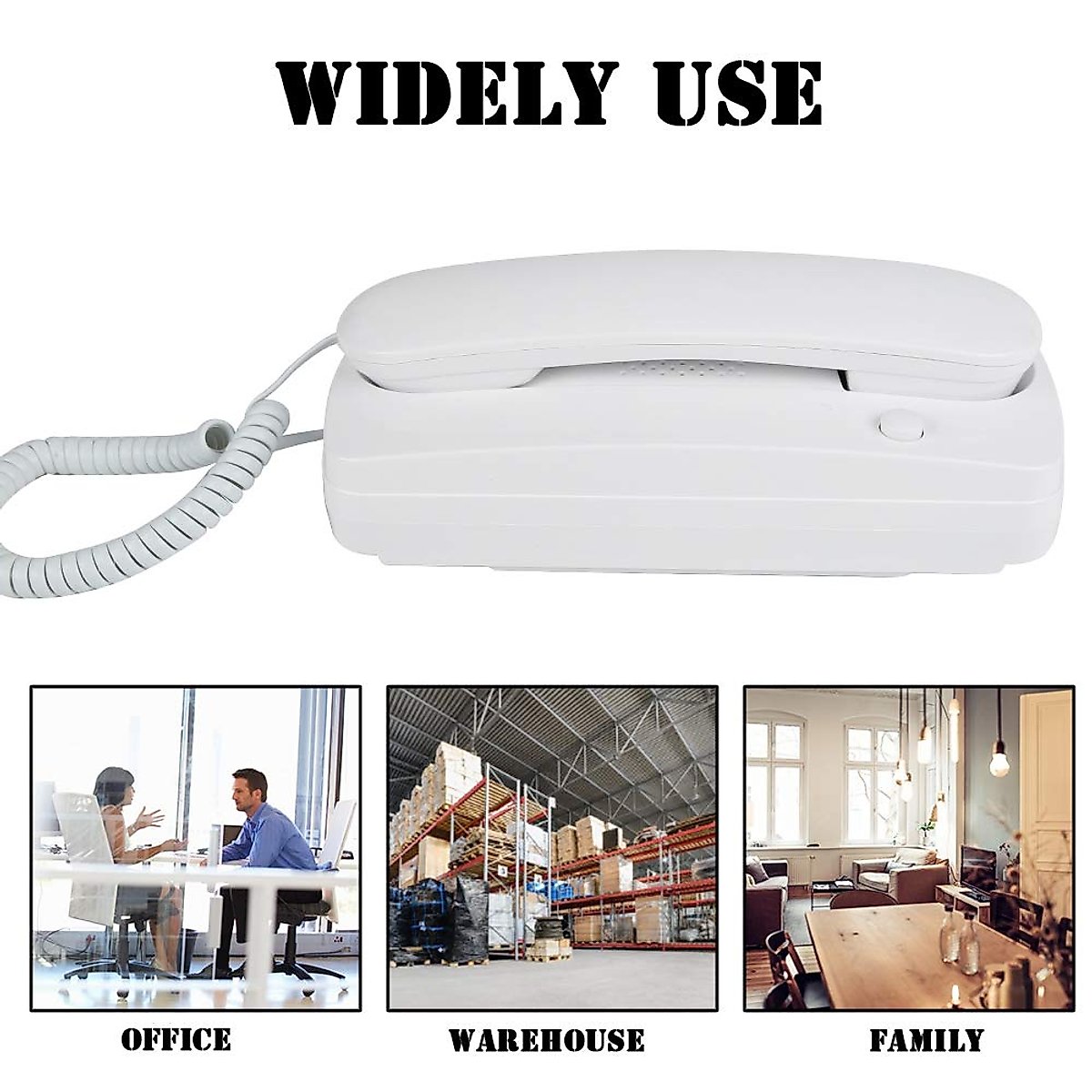 Maxmartt 2 Pcs Wired Intercom Phone AC DC Two Way Intercom Doorphone Home Room Intercome Phone Indoor Telephone Audio Non-Visual Interphone for Villa Home Office