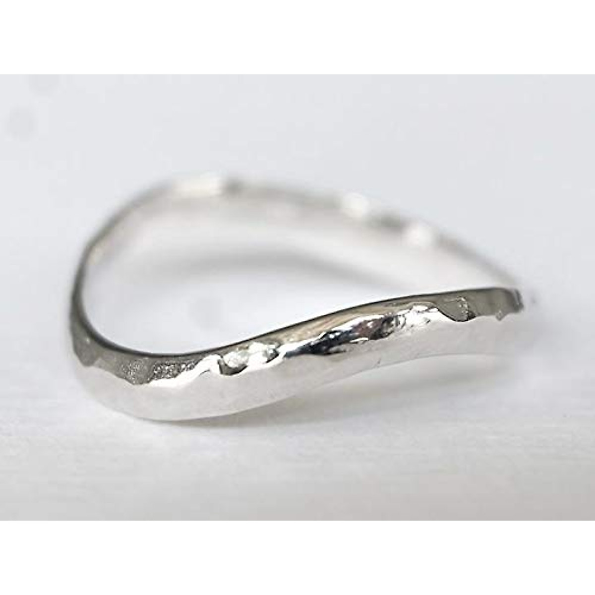 SOVATS Chic Hammered Thumb Ring for Women 925 Sterling Silver Rhodium Plated - Simple, Stylish &Trendy Nickel Free Ring, Size 7
