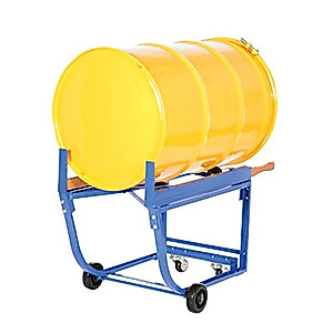 Vestil RDC-1000-5PO Deluxe Rotating Drum Cart with Polyolefin Wheel, Steel, 1000 lbs Capacity