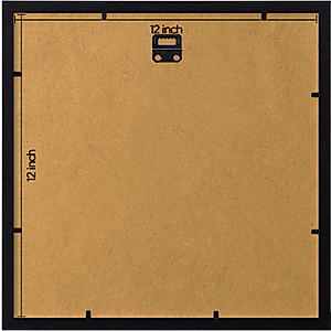 eletecpro 12x12 Picture Frames Black Set of 9, Wooden Square Frame Displays 8x8 with Mat and 12x12 without Mat, Poster Frame for Wall Hanging