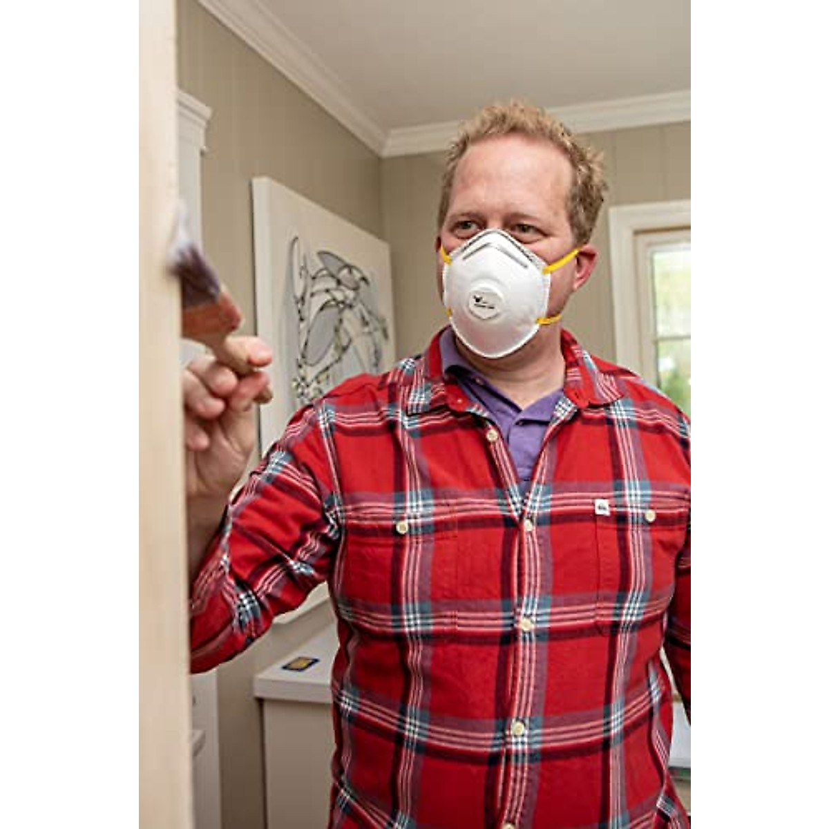 9116 Particulate Respirator Dust Mask with Valve, Two-Strap Cup Style Design, Lightweight with Cushioning Nose Foam, NIOSH Approved 10 Masks