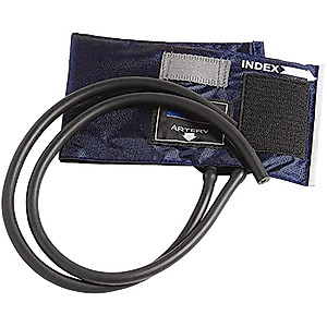 MABIS Sphygmomanometer Blood Pressure Replacement Cuff and Two-Tube Bladder, Adult Size, Blue