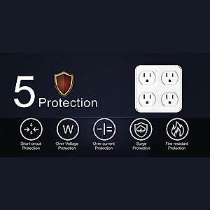 Wireless Wall Tap Smart Plug,Surge Protector, 4 Outlet Extender with 4 USB Charging Ports, Compatible with Alexa Google Assistant, no Hub Required (4 Outlets,4 USB Ports), ETL Certification