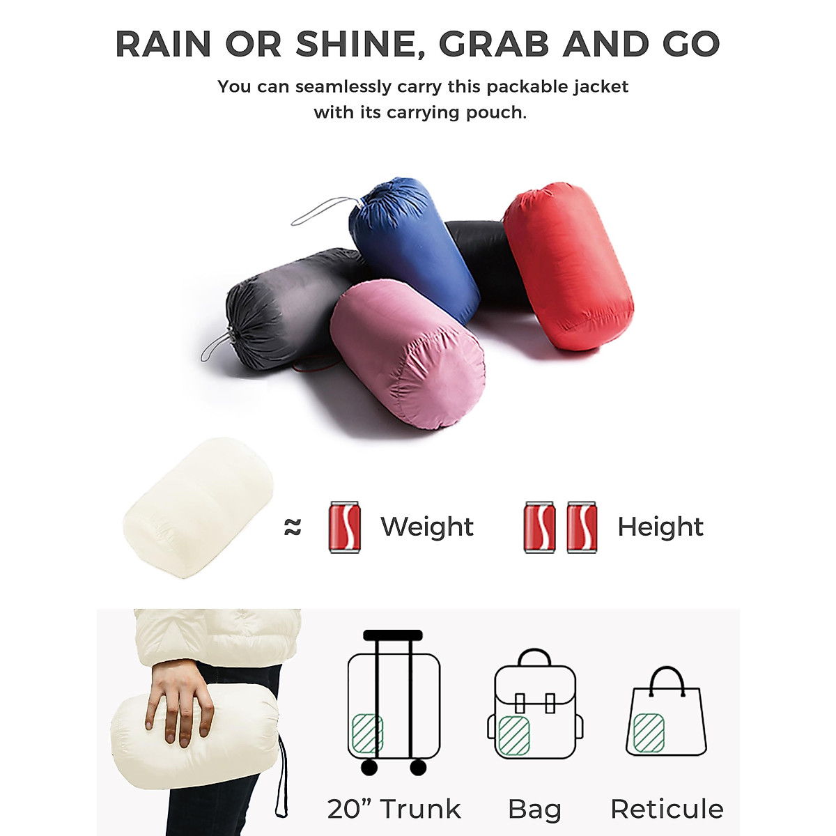 wantdo Women's Lightweight Down Jacket Warm Plus Size Puffer Coat (Beige, 2X-Large)