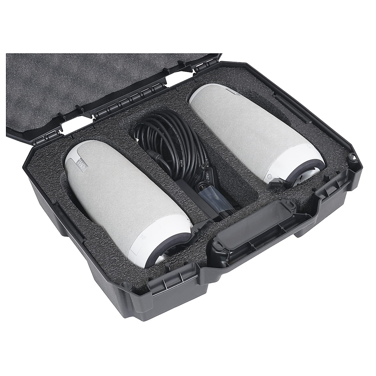 Case Club Double Meeting Owl Carry Case - Travel & Storage Case Fits x2 Meeting Owl Standard, Pro, 2 or 3 - Pre-Cut Foam is Ready to Go Out of the Box - Holds Expansion Mic, Cords & Accessories