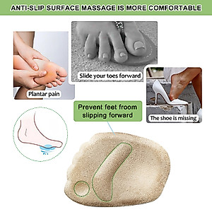 Metatarsal Pads for Women,Anti Sliding Foot Pads for Open Toe Shoe,Forefoot Pads for Women,Ball of Foot Cushions,Reduce Foot Pain,Reusable Heel Pads Inserts for Too Big Shoe,3-Pair(Beige+Black+Clear)