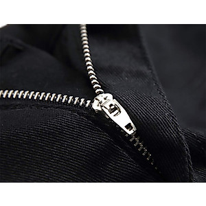 Enrica Men's Casual Color Printed Jeans Skinny Black Denim Pants (Black&Air, 34)