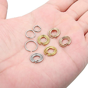 Lcolyoli 18Pcs 18G 316L Stainless Steel Nose Ring Hoop Cartilage Hoop Septum Piercing for Women Men 6mm 8mm 10mm Silver-tone Rose Gold