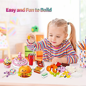 QMAN Educiro Party Favors Toy Assortment, Play Food Party Favors for Kids, Girls Birthday Building Blocks Themed Party Supplies, Gifts Mini Building Toys for Christmas Party Favors, Birthday Gift