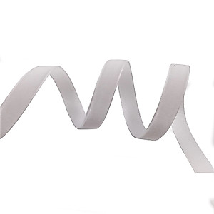 KLTRIBBON Nylon Velvet Ribbon Single Faced,3/8 Inch X 25Yards Spool (White)