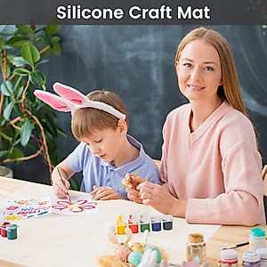 Jitner 2 Pack Silicone Mats for Kitchen Counter, Non-slip Waterproof Countertop Protector Mat, Heat Resistant and Thicker Silicone Mat for Baking and Cooking, 23.6 x 15.7 Inches x 1mm (Transparent)