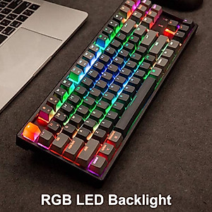 Keychron K8 87 Keys Wireless Mechanical Keyboard, 80% Layout Bluetooth TKL Tenkeyless RGB Backlight with Gateron G Pro Brown Switch Aluminum Frame USB-C Wired Gaming Keyboard for Mac Windows