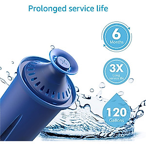 AQUA CREST Water Filter, Intended for Brita® Elite® Water Filter, Pitchers and Dispensers, Everyday, UltraMax, Metro+, XL and More, Lasts 6 Months, 2 Pack
