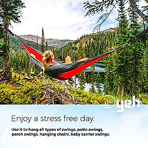 Tree Swing Straps, Set of Two Hanging Straps - Adults, Children or Toddler Swings for Outside/Inside, Hammock Straps with Four Heavy Duty Carabiners and Two M6 Swivels + Carry Bag + eBook