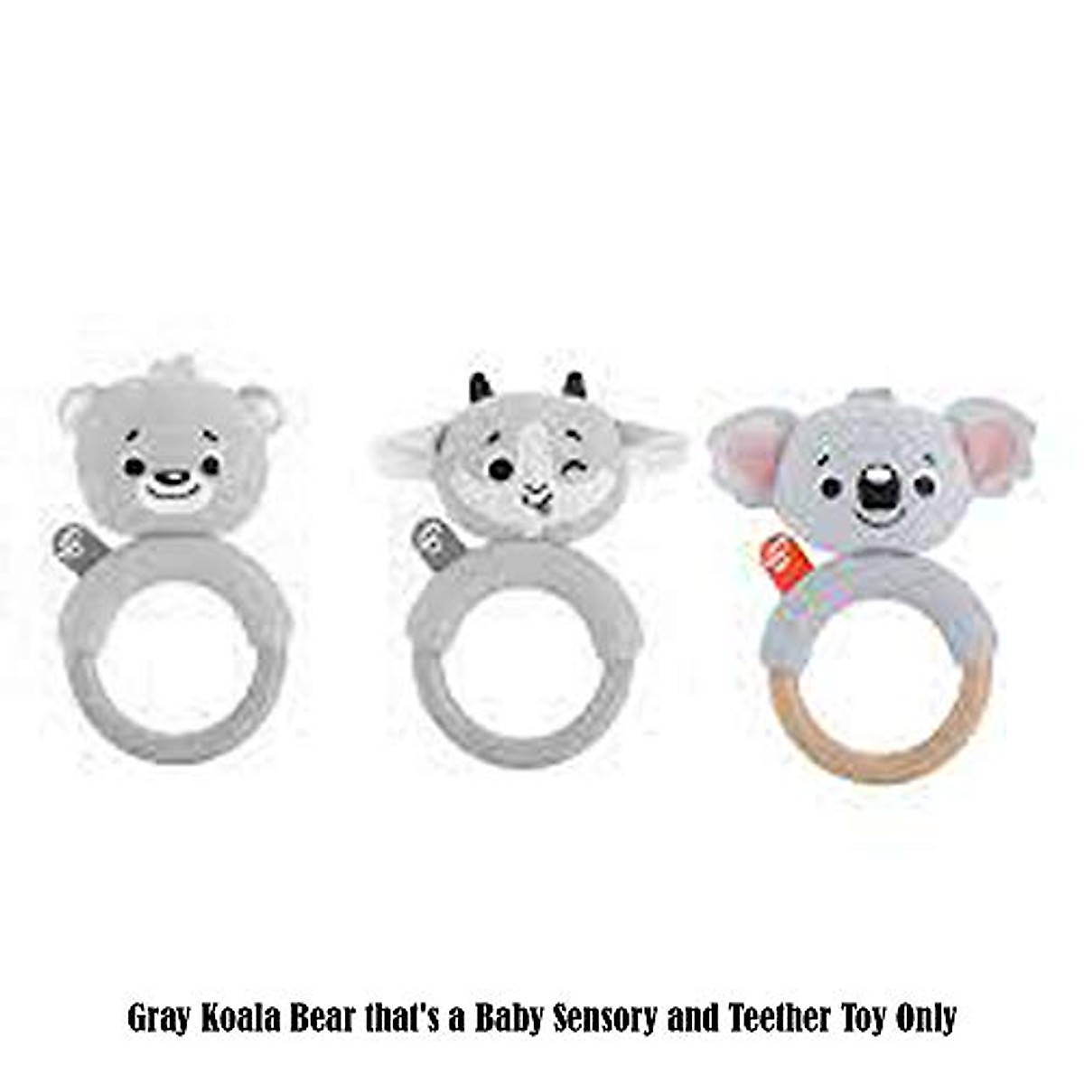 Fisher-Price Knit Animal Teether - Gray Koala Bear That's a Baby Sensory and Teether Toy