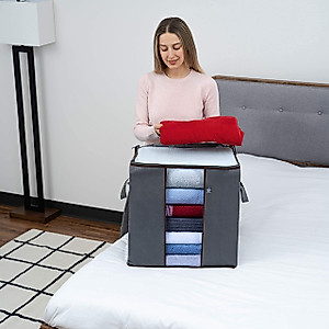 VENO 7 Packs Clothes Storage Bag Organizer, 4 Packs of Cloth Storage and 3 Packs of Tall Blanket Storage