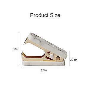 Multibey Staples Remover Tool for Office Staple Removal Puller Kit Gold Metal Jaws Stationery Marble White Texture School Home Desk Supplies Gift Idea (1 Pack)