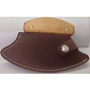 Genuine Leather Ulu Knife Quality Sheath Dark Color - For Inupiat Knife