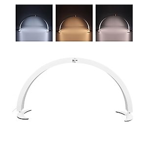Jectse Half Moon Desk Lamp, 28 Inch Nail Desk Lamp LED Half Moon Light Nail Light with 10 Brightness and 7 Colors, Dimmable Half Moon Lamp for Nails Lash Extension Tattoo (US Plug)