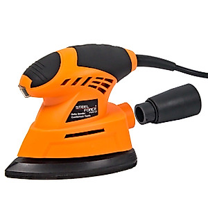 Seel Force PMS120 12000 OPM Mouse Detail Sander with 360 degree Rotatable Sanding Pad, Efficient Dust Collection System and 20 pcs Sandpapers for Tight Spaces Sanding in Home Decoration DIY