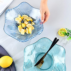 Hemoton Glass Bowl Decorative Plastic Salad Bowl Fruit Bowl Plate Snack Dish Dessert Bowl Food Serving Bowls for Bread Snacks Vegetables Candy Appetizer Potpourris Flatware Tray