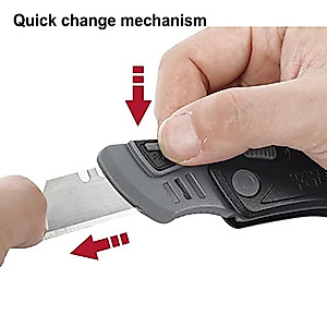 Hyper Tough PLASTIC FOLDING UTILITY KNIFE Quick-Change Blade LIGHTWEIGHT DURABLE