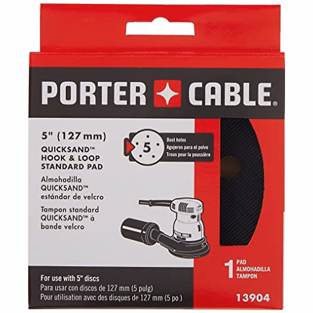 PORTER-CABLE Hook And Loop Pad for Model 333 Sander, 5-Inch (13904) Pack of 1 - (Packaging may vary)