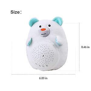 Baby Sleep Soother Toddler Sleep Aid Night Light Toy with White Noise Sound Machine and Star Projector, Bear Lullaby Sleep Toy Gift for Newborn and Up Boy and Girls