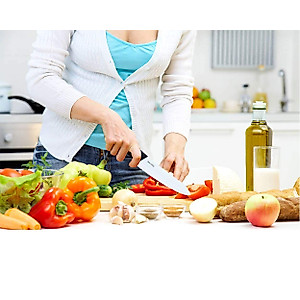 WACOOL Ceramic Knife Set 3-Piece (6-inch Chef's Knife, 5-inch Utility Knife,4-inch Fruit Paring Knife), with 3 Knife Sheaths for Each Blade (Colorful Handle)