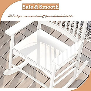 OZCULT Desk Chairs Arm Chair Outdoor Porch Rocking Chair for Front Porch Heavy Duty, Balcony Garden Seat for Decks/Lawn/Backyard/Pool, Loads 330lbs, Set of 2