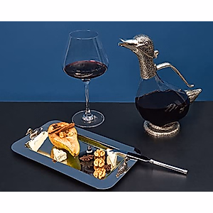 Rigeli Regent Silverplated Duck Decanter 25.3 oz, 750ml Red Wine Carafe, Wine Gift, Wine Accessories Decanter for Wine, Men/Women's Good Gift on Special Day