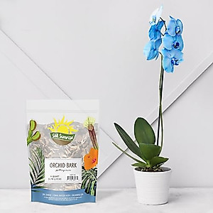 100% Organic Orchid Potting Bark (4 Quarts), All-Natural USA-Sourced Pine Bark Orchid Mix Additive