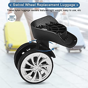 YHG Luggage Swivel Wheels, Luggage Replacement Wheels, Suitcase Wheels for Luggage, Suitcase Replacing and Repairing(2pcs), No Universal Luggage Replacement Wheel