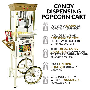 Nostalgia Popcorn Maker Machine - Ivory & KPP424 Best Tasting Premium 4-Ounce Popcorn, Oil & Seasoning Salt All-In-One Packs - 4 Ounce (Pack of 24)