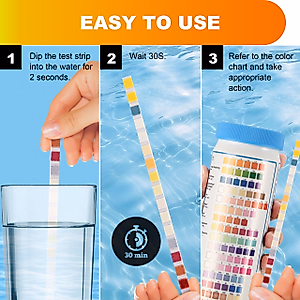 AAwipes Complete Water Testing Kits for Drinking Water 100 Strips + 2 Bacteria Tester Kits 17 in 1 Well, Tap, Drinking Water, City Water Testing Strips (100)