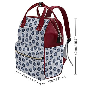 Blueberry Diaper Bag Backpack Large Capacity Mommy Bags Multifunction Nappy Bag Travel Back Pack Red-Style