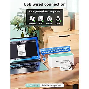 Phomemo Bluetooth Thermal Shipping Label Printer for Small Business, 241BT Wireless Thermal Label Printer for Shipping Packages, Compatible with iPhone, Android, Amazon, USPS