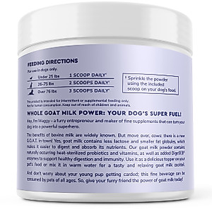 Wonder Paws Premium Goat Milk Powder for Dogs –- Goat Milk for Dogs to Support Digestion, Immune Health & Allergies – Goat’s Milk with Probiotics for Dogs of All Ages, Sizes & Breeds – 8.25 oz
