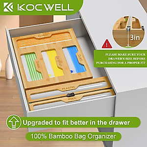 KOCWELL 2 Tier Under Sink Organizer and Under Sink Mat 34" x 22" Set, Sliding Under Bathroom Cabinet Storage Drawer Organizer with Hooks, Hanging Cup, Multi-purpose Under Sink Shelf Organizer