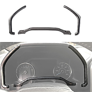 Keptrim for F150 ABS Carbon Fiber Dashboard Center Console Dash Board Trim for 2015-2020 Ford F150, 2017-2020 F250 F350, 3pcs