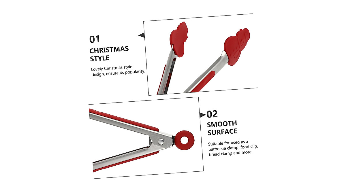 Didiseaon 3 Pcs Snowman Tongs for Holiday & Kitchen Use