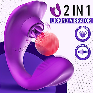 Remote Control Vibrator Sex Toy - Clitoral Licking G Spot Vibrator with 20 Modes, Couples Vibrator with APP, Wearable Panty Vibrator for Clit G Spot Stimulation, Adult Sex Toys for Women or Couples