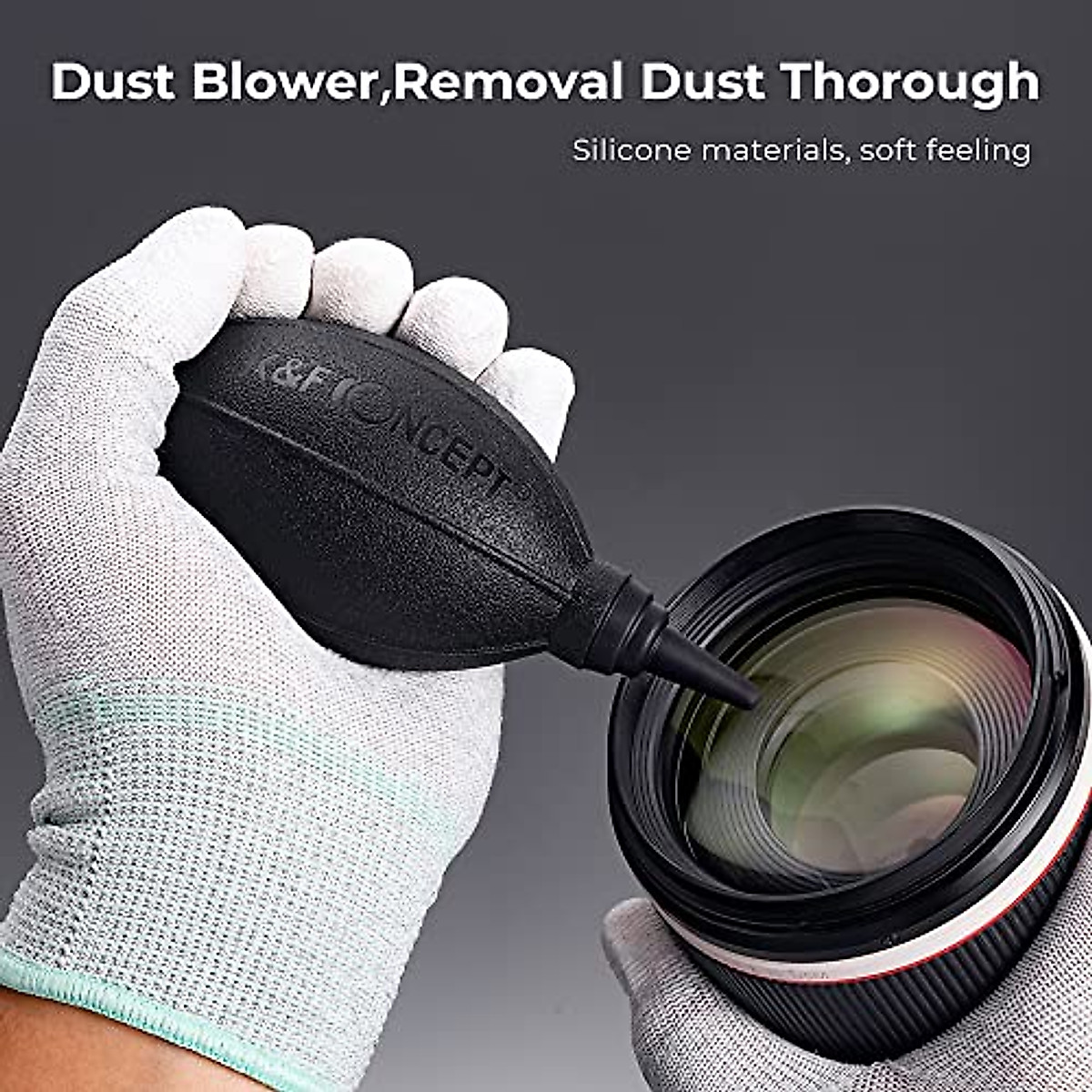K&F Concept 4-in-1 Camera Cleaning Kit with Lens Brush Pen, Rocket Air Blower, Microfiber Cleaning Cloth, Lens Cleaner Kit for Canon Nikon Pentax Sony DSLR Cameras Cleaning Tool Accessories