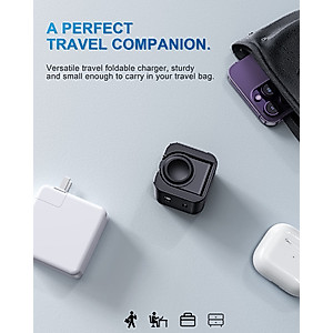 BeaSaf 36W for Apple Charging Block with Built-in Watch Charger, Foldable PD Fast Charger Block for iPhone, Dual Ports Wall Charger, Compatible with Apple Watch iPhone AirPods